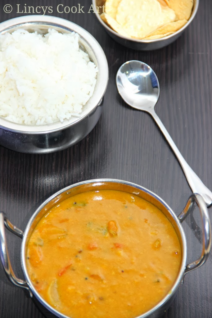 Radish Sambar/ Mullangi Sambar/ Single Vegetable Sambar ~ Lincy's Cook Art