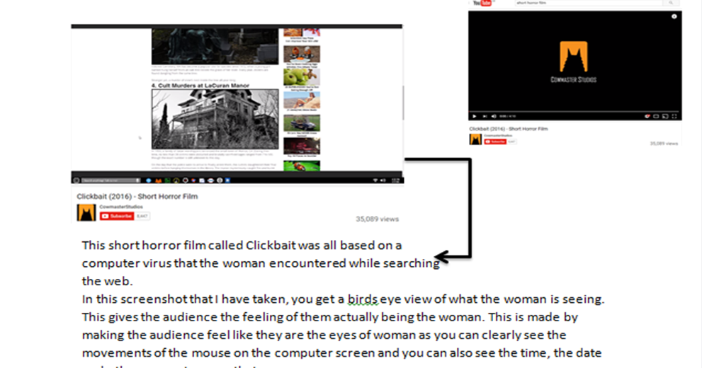 A2 Media Horror Project: Clickbait - Short horror movie analysis