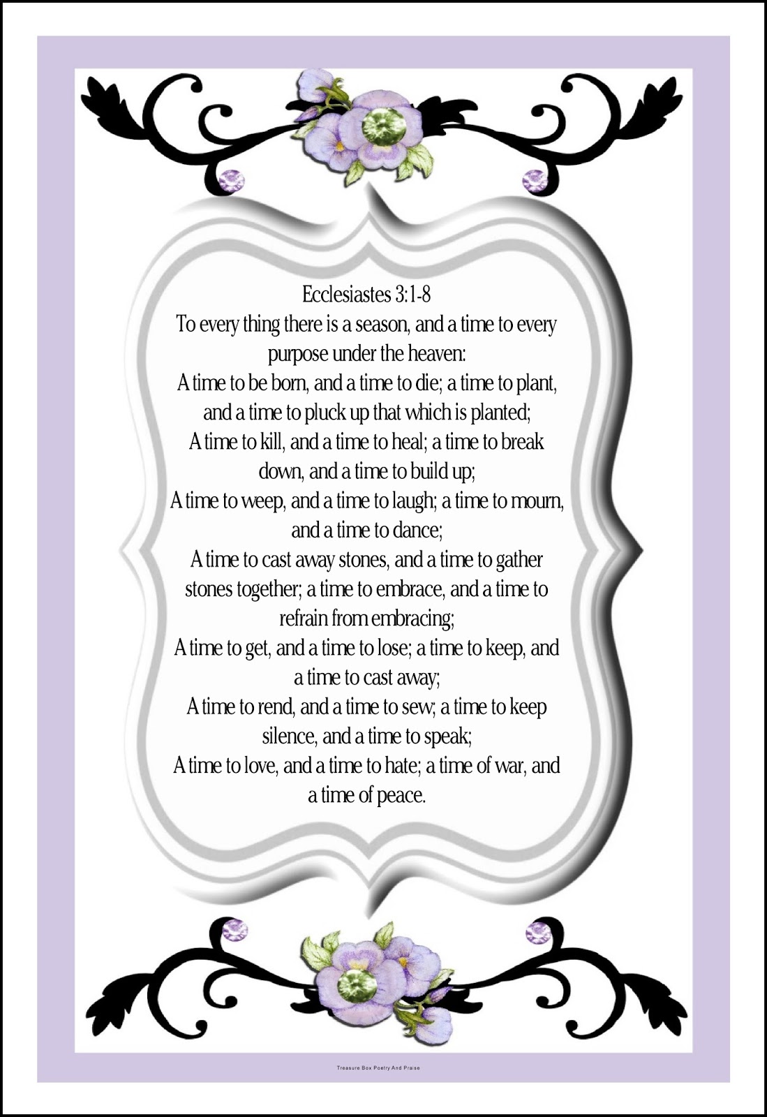 A Time To..... Ecclesiastes 3:1-8