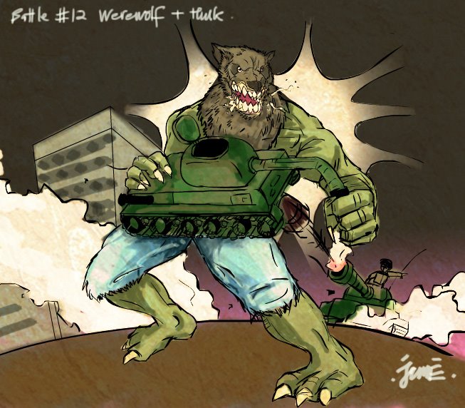 dirtiehand: werewolf+hulk