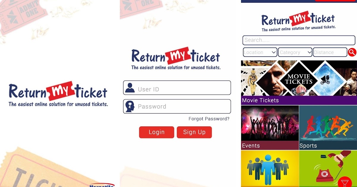 Return My Ticket Mobile Application