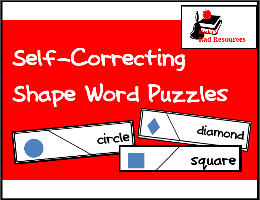 Shape Words Self Correcting Puzzle - Classroom Freebies