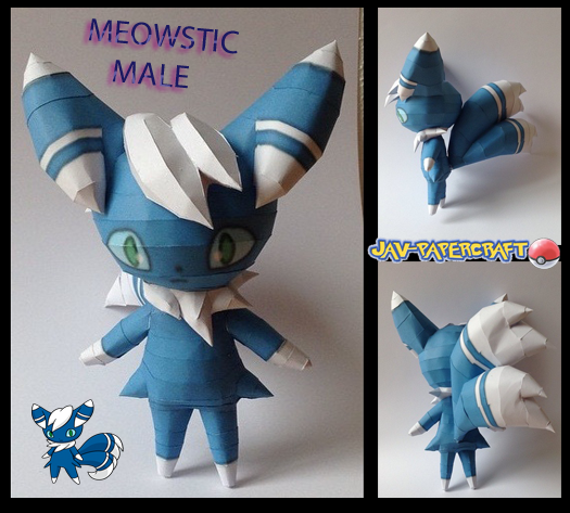 Pokemon Meowstic Papercraft (Male) | Papercraft Paradise | PaperCrafts ...