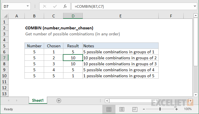 Arivilm: Combination Functions – Combin()