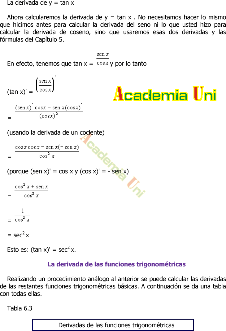 Derivadas Trigonometricas Ejercicios Resueltos