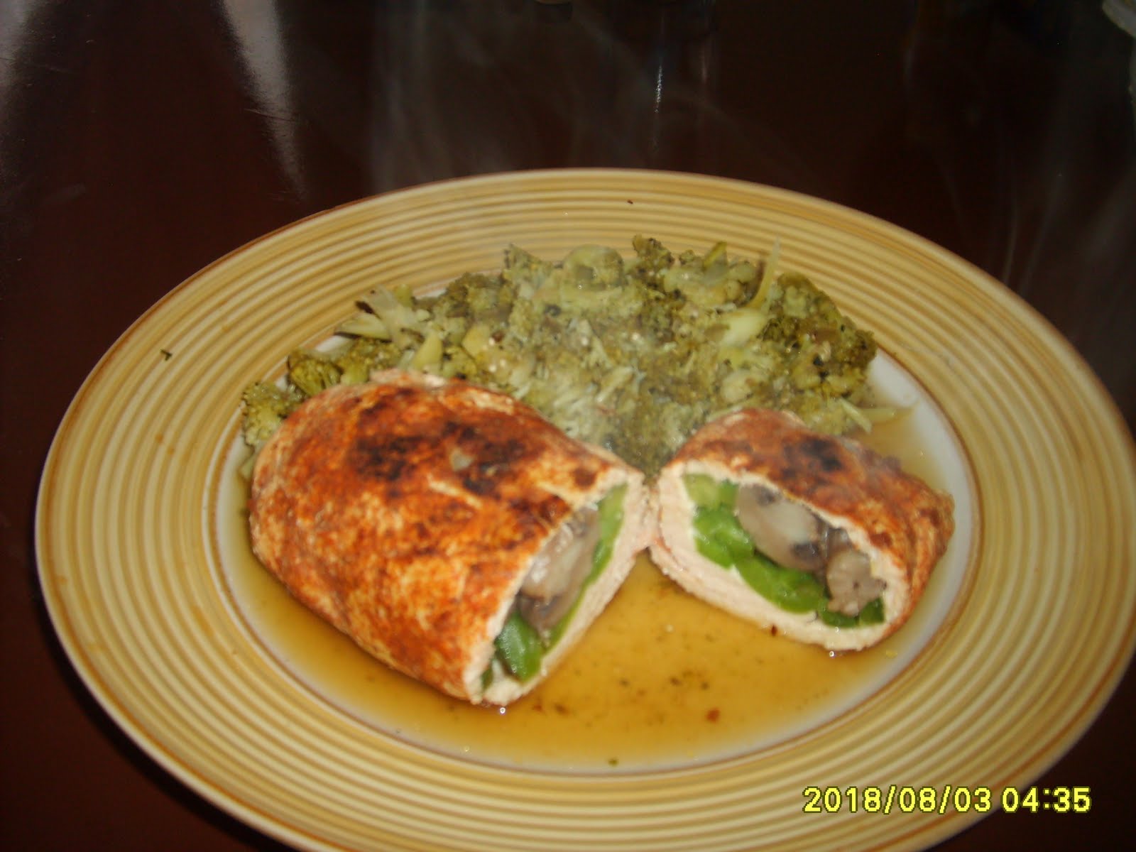 recetario saludable: PECHUGA DE POLLO RELLENA AL CURRY SIN GRASA