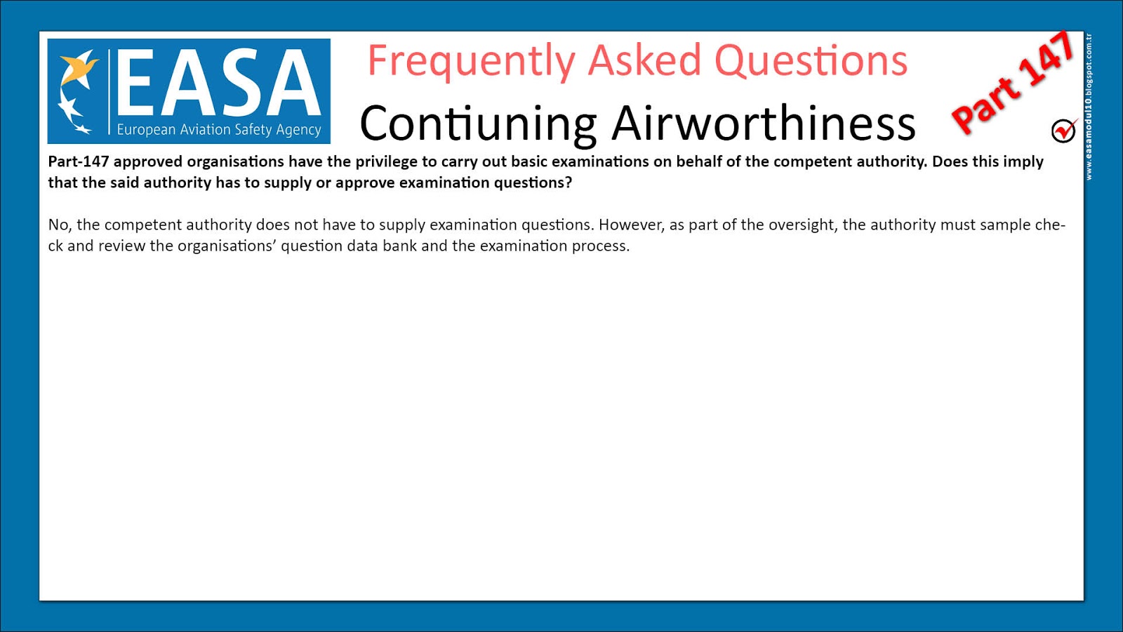 Aviation Legislation: EASA Part 147 Frequently Asked Questions