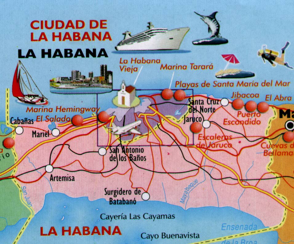 Map of Havana, Cuba