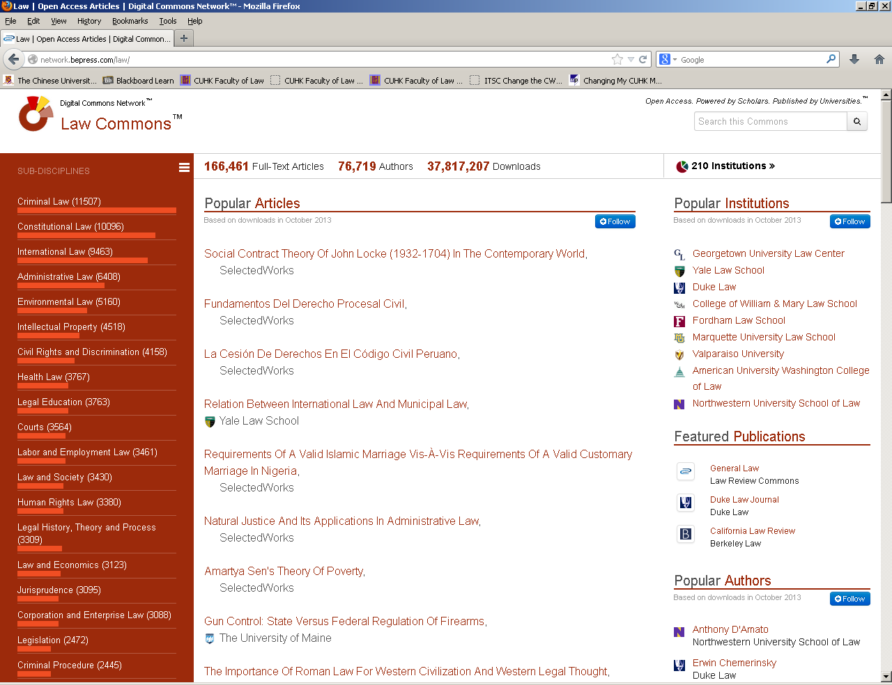 Lee Quo Wei Law Library @ CUHK: Digital Commons Network- Law section