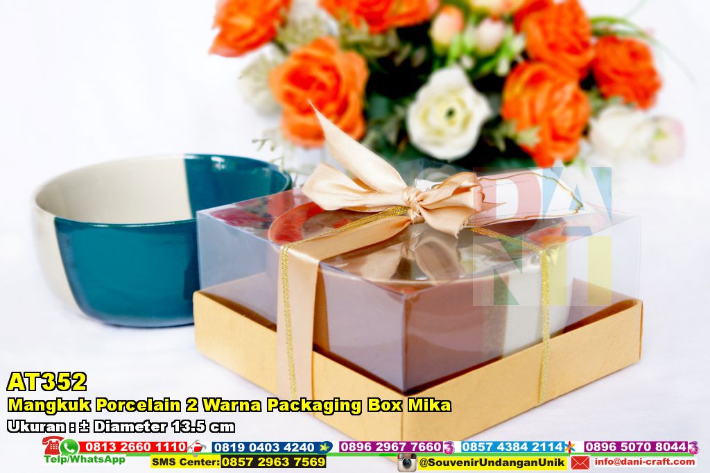 Mangkuk Porcelain 2 Warna Packaging Box Mika | Souvenir Pernikahan
