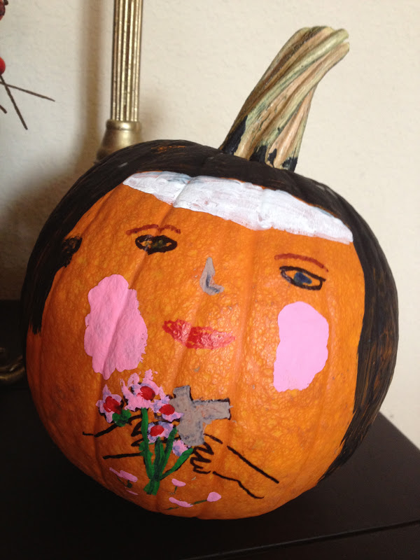 Family At The Foot Of The Cross: All Saint's Day Pumpkin Art