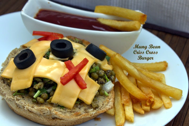 Mung Bean Tic Tac Toe / Criss Cross Burger - Ribbons to Pastas