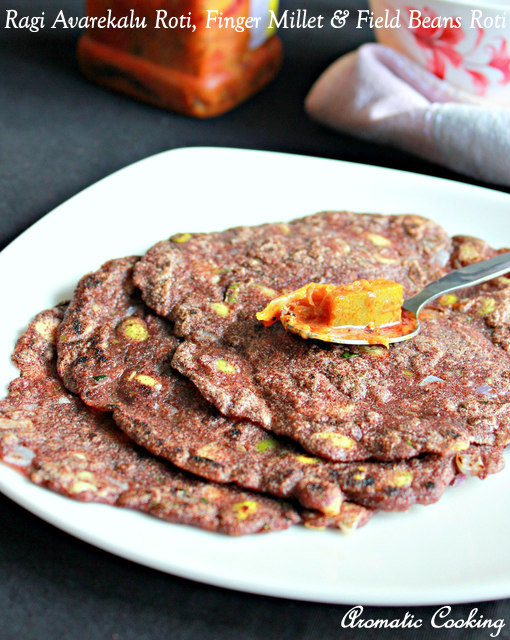 Aromatic Cooking: Ragi Avarekalu Roti, Finger Millet And Field Beans Roti