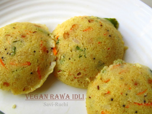 Savi-Ruchi: Rawa Idli Recipe (Without Yogurt or curd) | Vegan Rava Idli ...