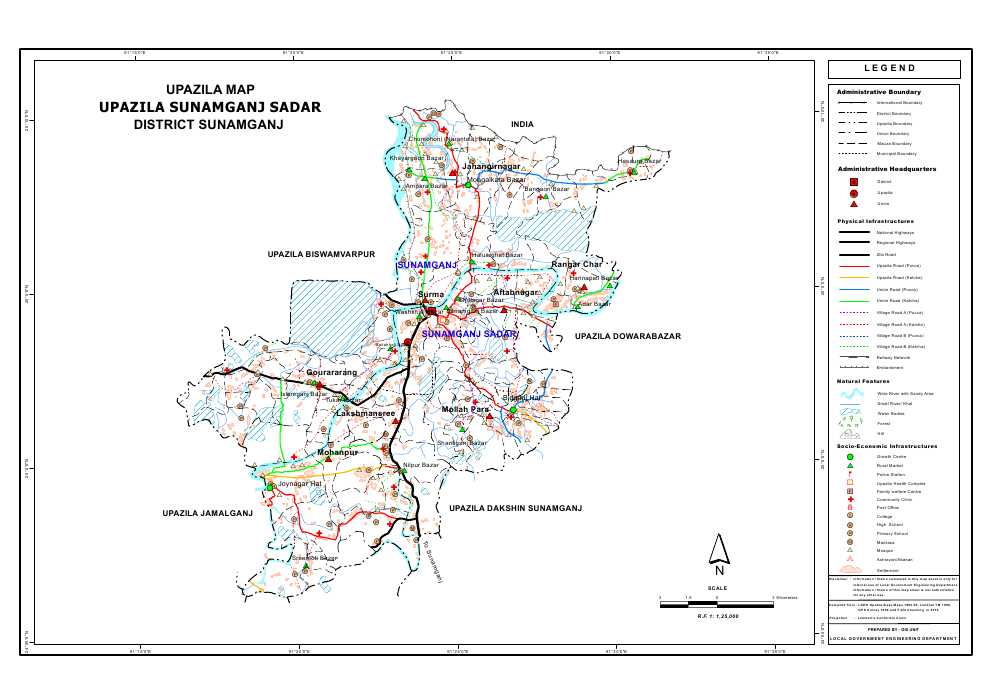 Mouza & Land Use Maps of Sunamganj Sadar Upazila, Sunamganj, Bangladesh ...