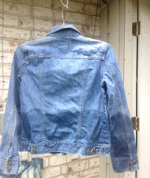Kerencia: DIY studded ombre bleached denim jacket.