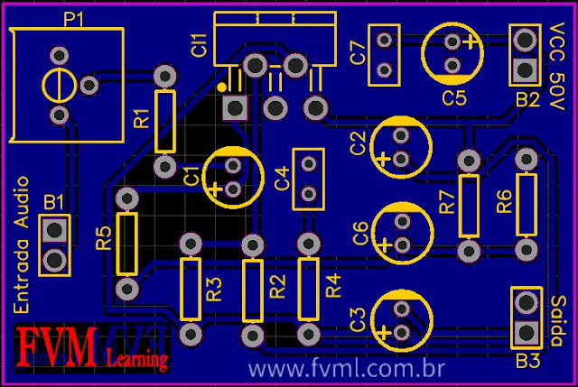 Amplificador de Audio HI-END 30W RMS Fonte Simples com LM1875 + PCI - FVML