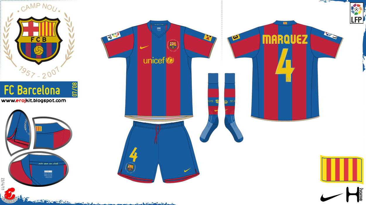 Kit Design, by eroj: 2007-08 Barcelona (Home, Away e Third)