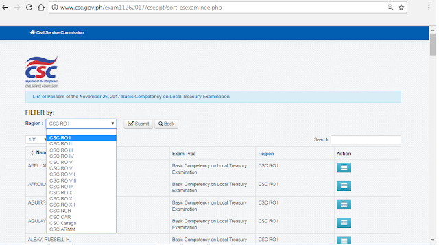 Civil Service Exam PH: EXAM RESULTS: November 26, 2017 BCLTE List of ...