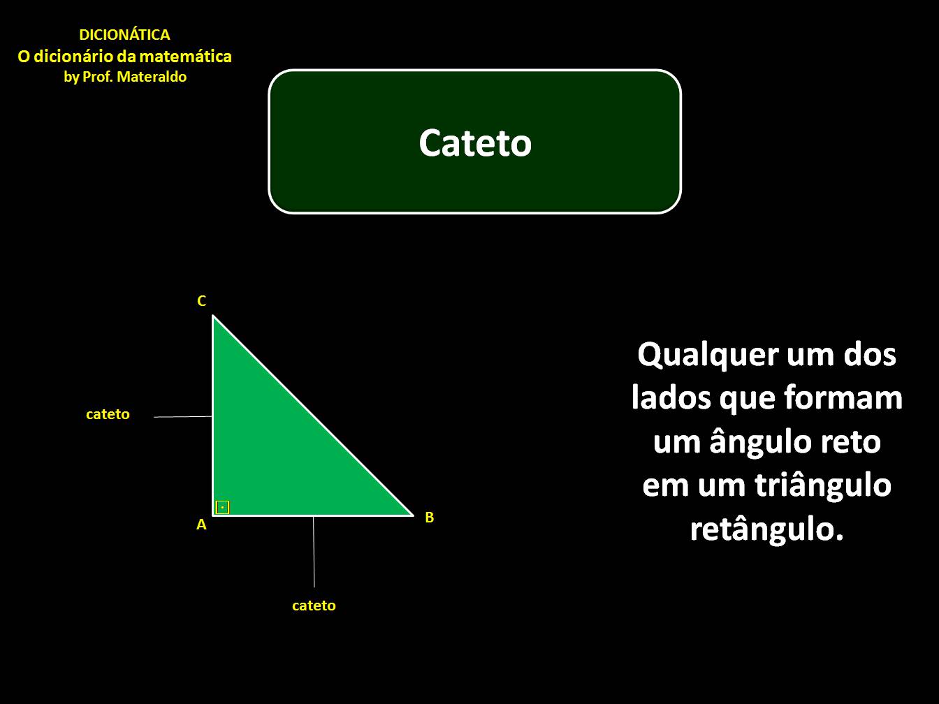 DICIONÁTICA - O dicionário da matemática: Cateto