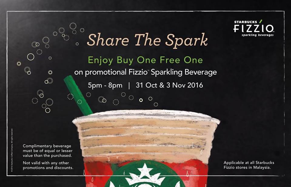 Starbucks Fizzio BUY 1 FREE 1