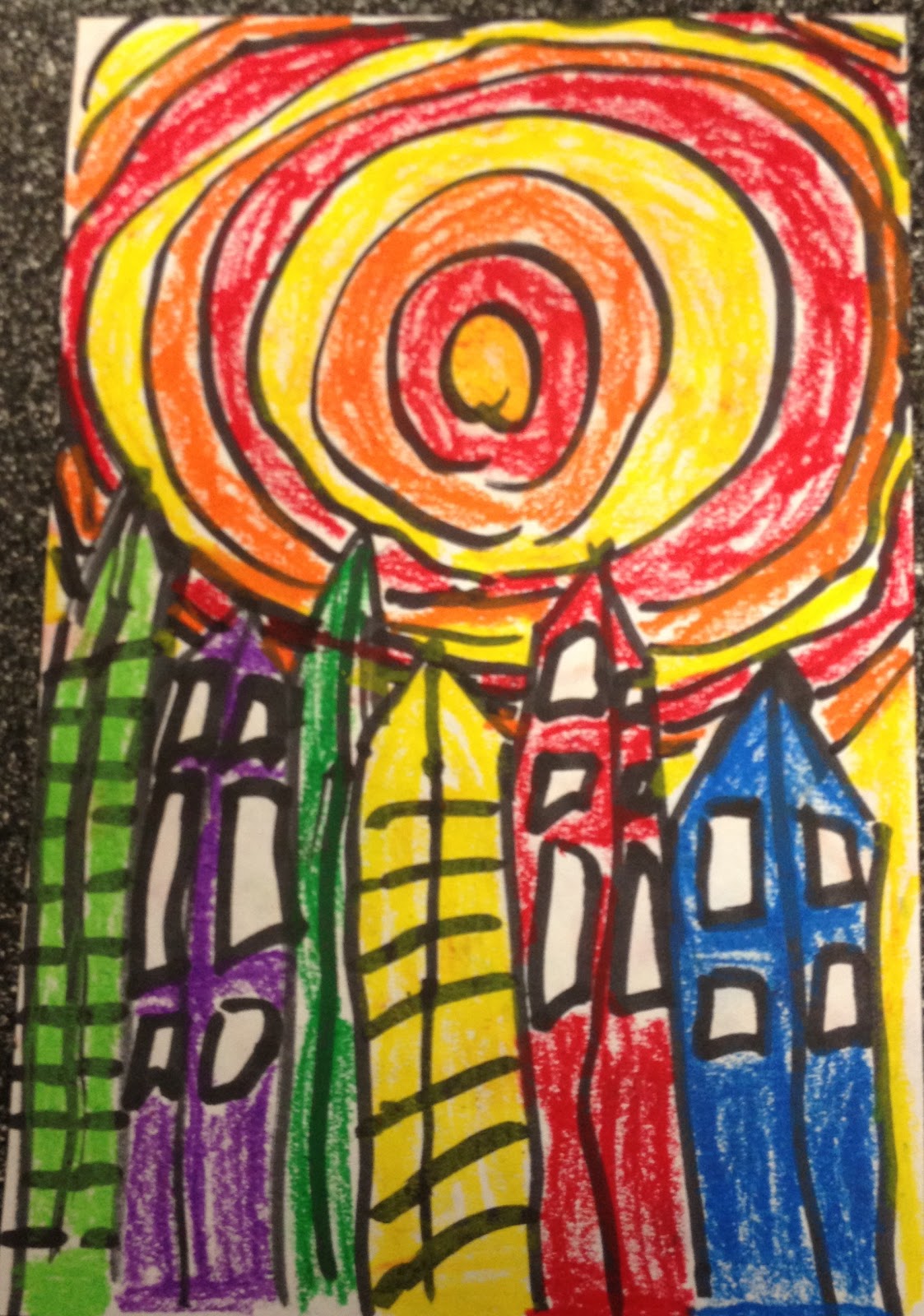 Ms. Art Teacher: Oil Pastel Cityscapes
