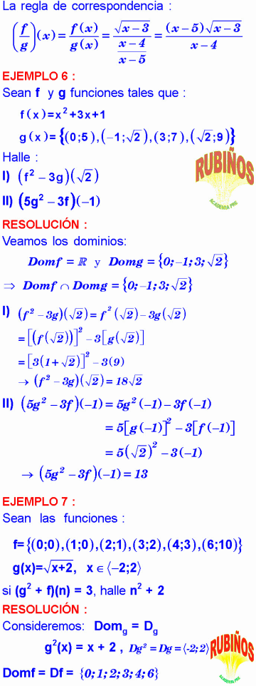 ALGEBRA DE FUNCIONES EJERCICIOS RESUELTOS PDF