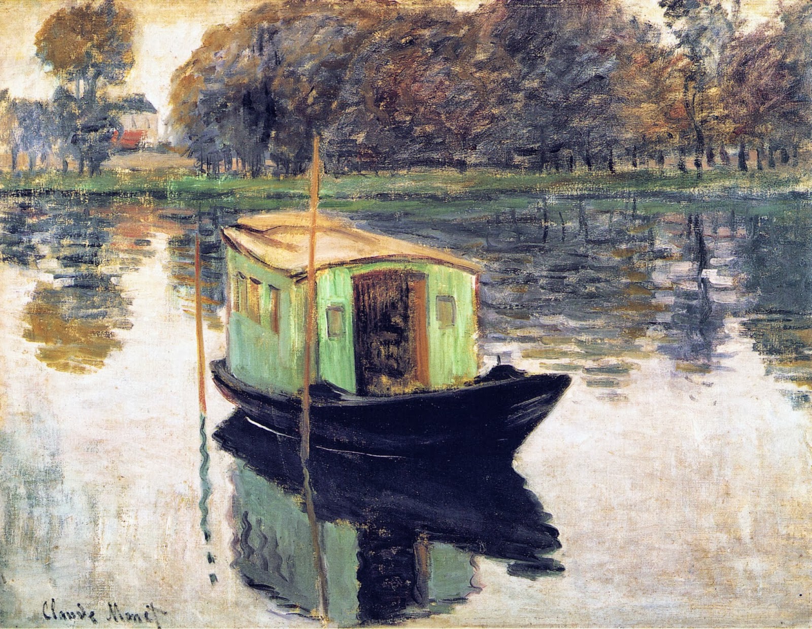 The Studio Boat 1874 Claude Monet ~ High resolution Art photos museum ...