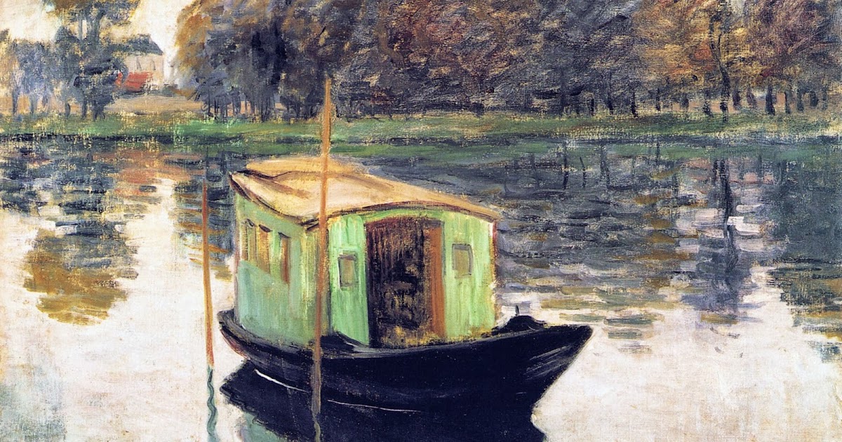 The Studio Boat 1874 Claude Monet ~ High resolution Art photos museum ...