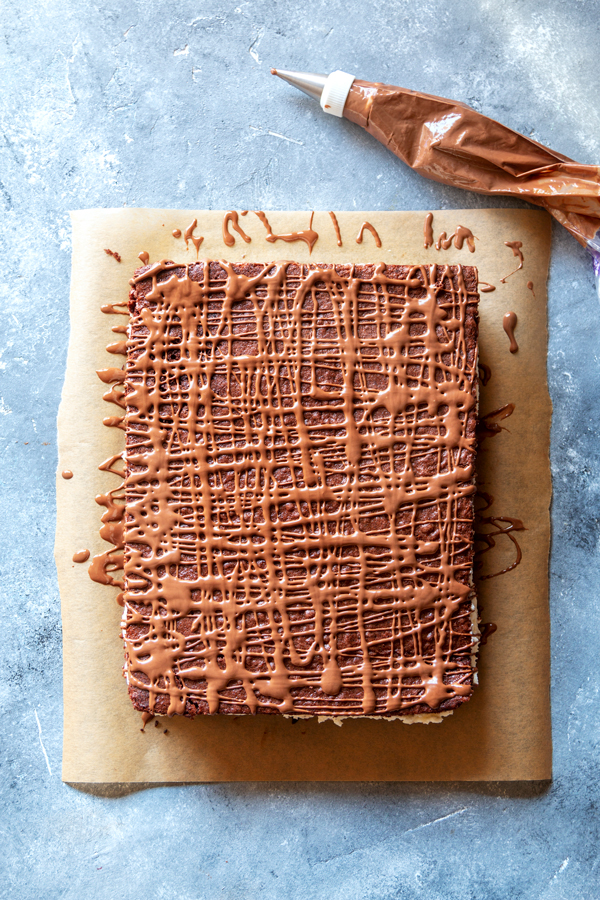 Chocolate kinder milk slice