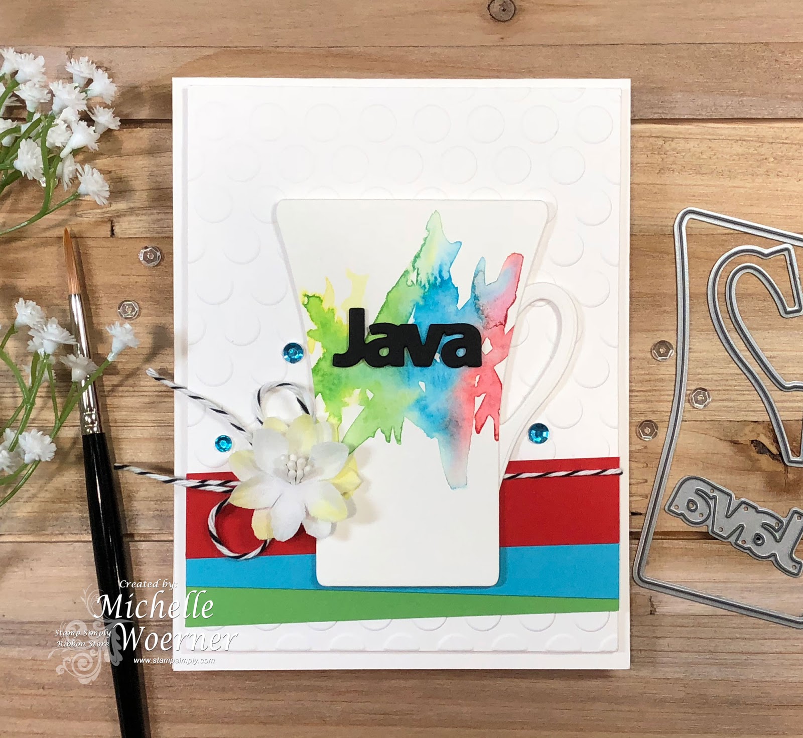 Stop and Stamp the roses: Water colored Java mug