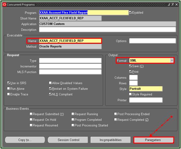 Oracle Applications: AOL - Creating a Custom Account Flex Field Parameter for Concurrent Program ...