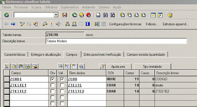 Programação Total: Criando uma Tabela Z no SAP