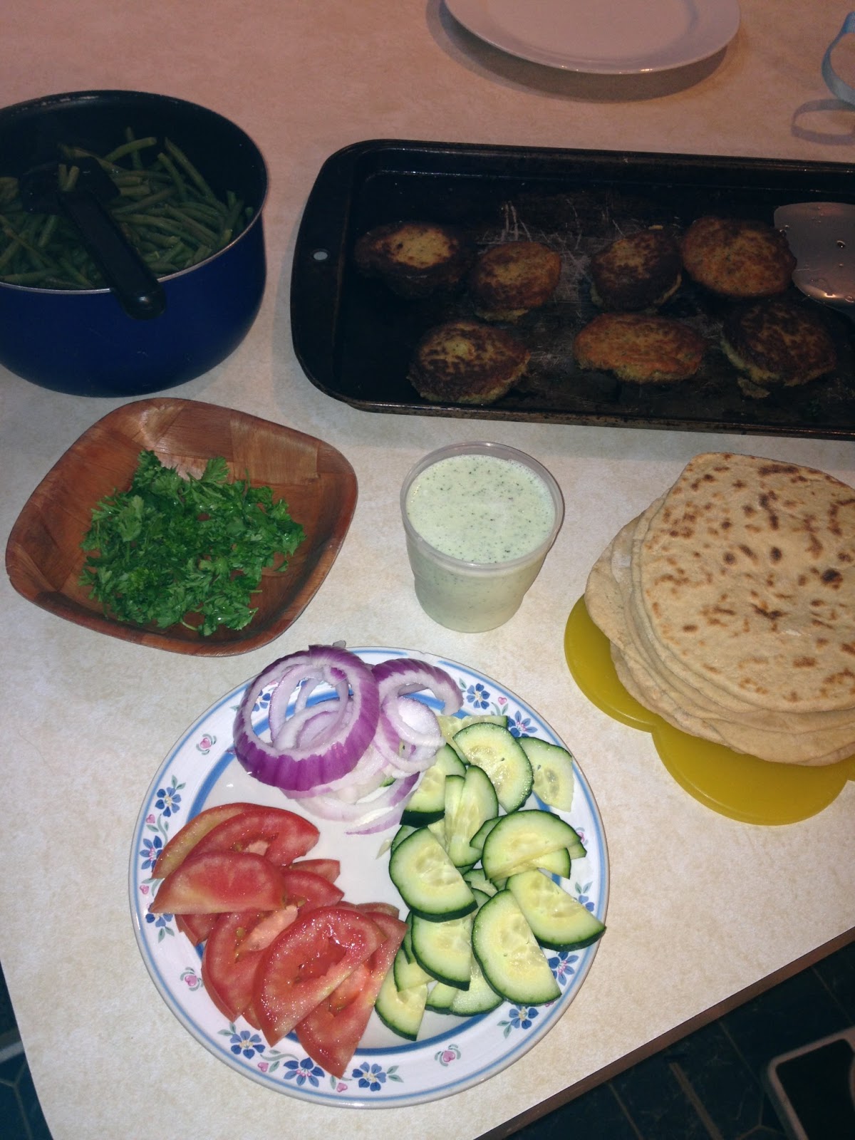Water Lemon Kale: Today's school lunches, Homemade Flatbreads & Falafel