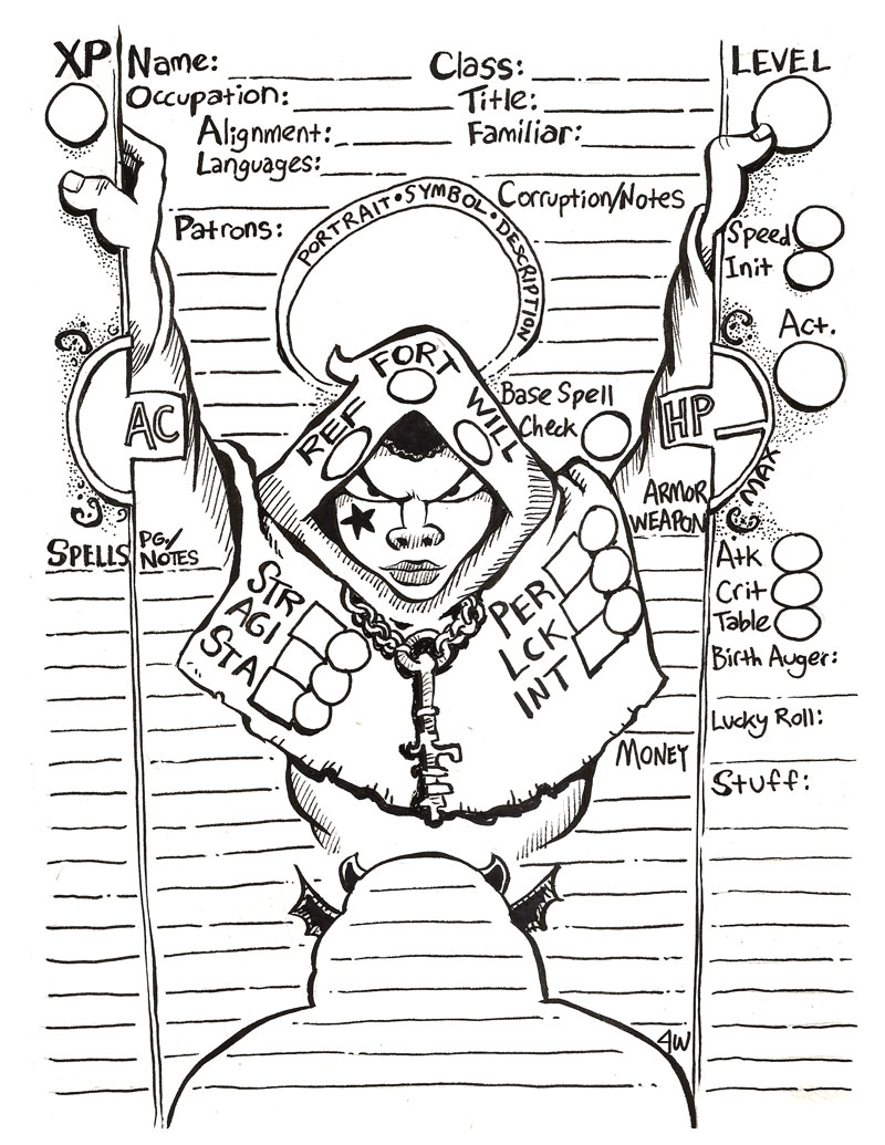 Doomslakers!: DCC RPG: Wizard Character Sheet