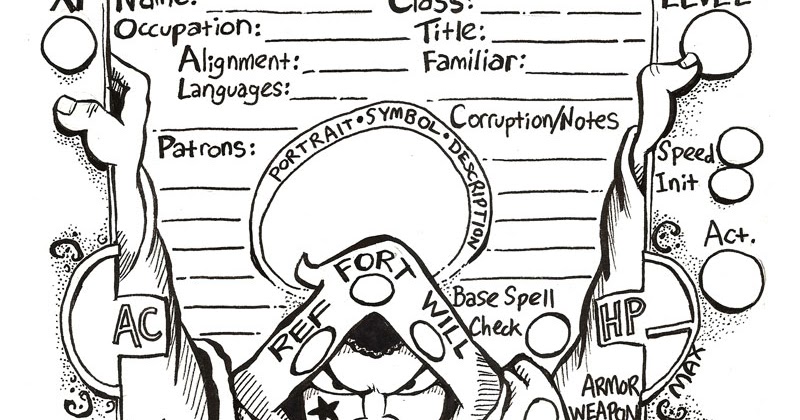 Doomslakers!: DCC RPG: Wizard Character Sheet