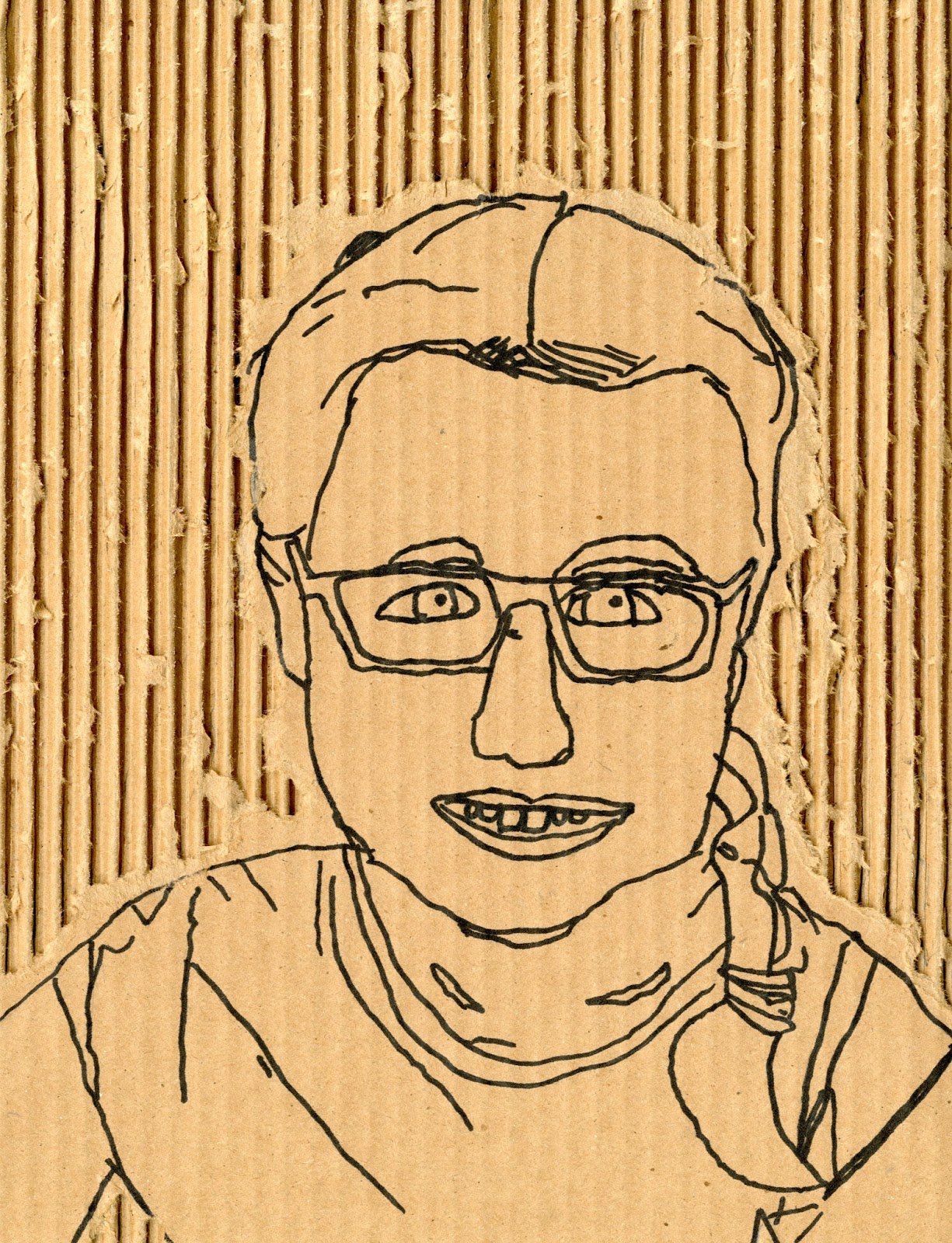 Mrs. Warchol's Art Blog: 7th Grade Self-Portraits: Cardboard & Sharpie