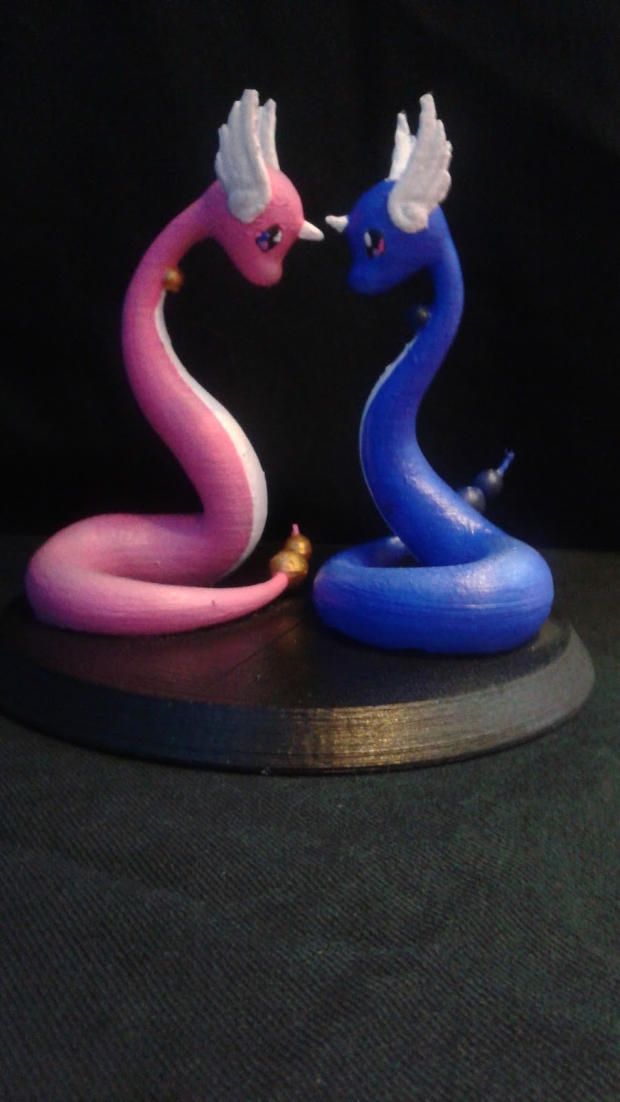 Mystical Sanctuary 3D Printing: Dragonair Normal + Shiny Figure (Pokemon)