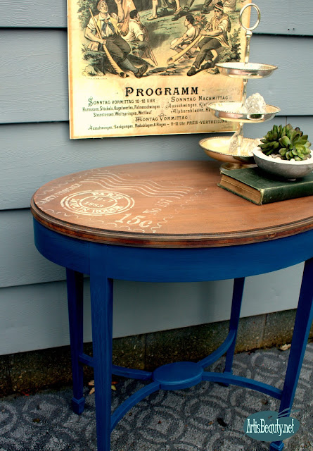 ART IS BEAUTY: Vintage French Postage Table Makeover ~Themed Furniture ...