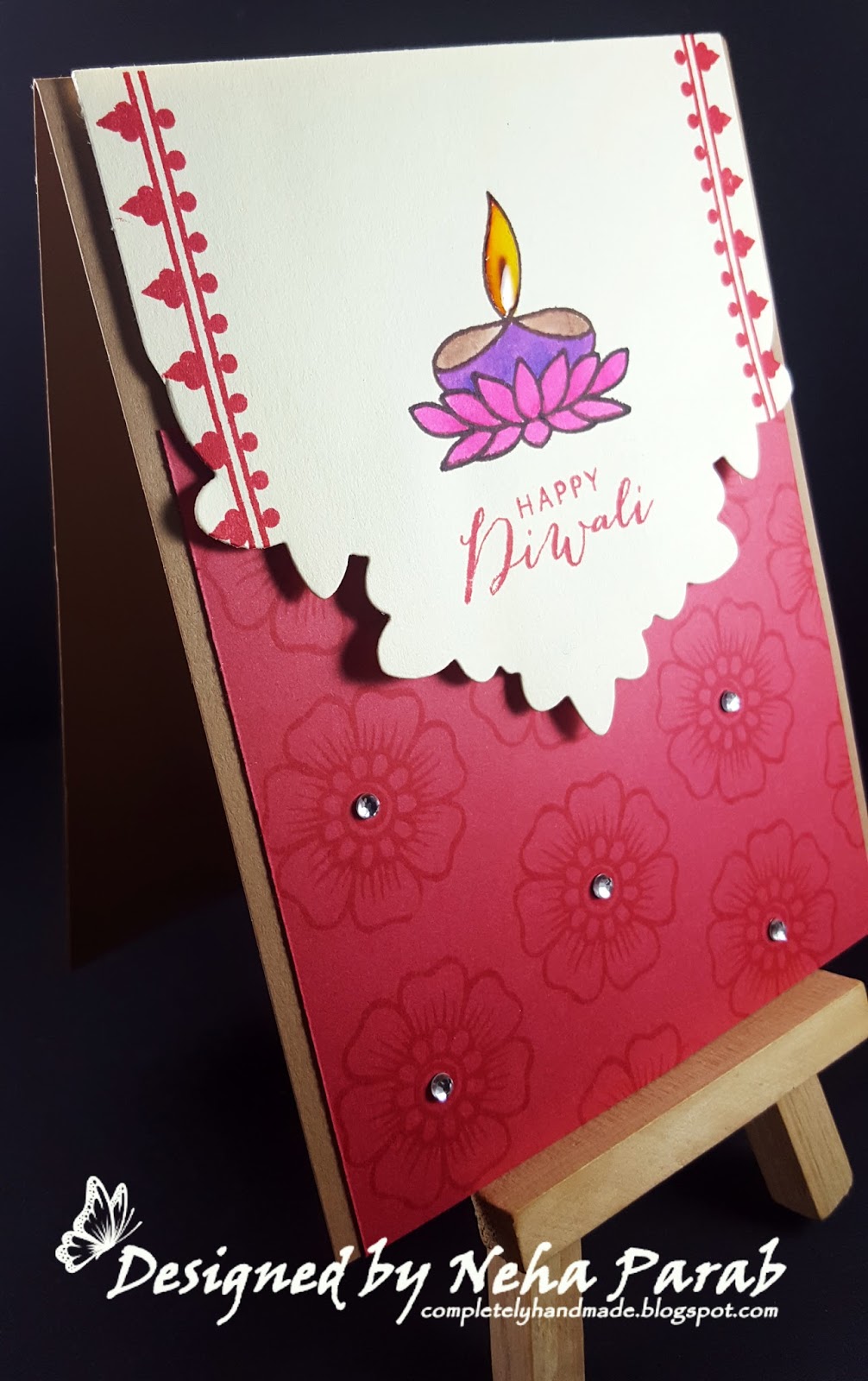 Completely Handmade......: Diwali Card - Day 2