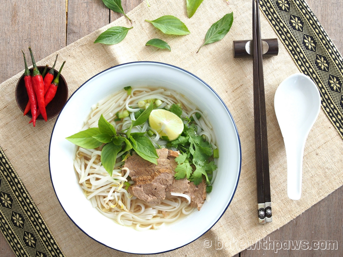 Vietnamese Pho Bo (Vietnamese Beef Noodle Soup) - BAKE WITH PAWS