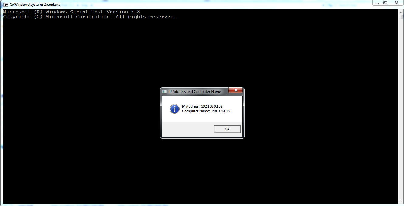 Code Samples Finding Ip Address Of My Computer Using Vbscript Retrieve Your Computers Ip