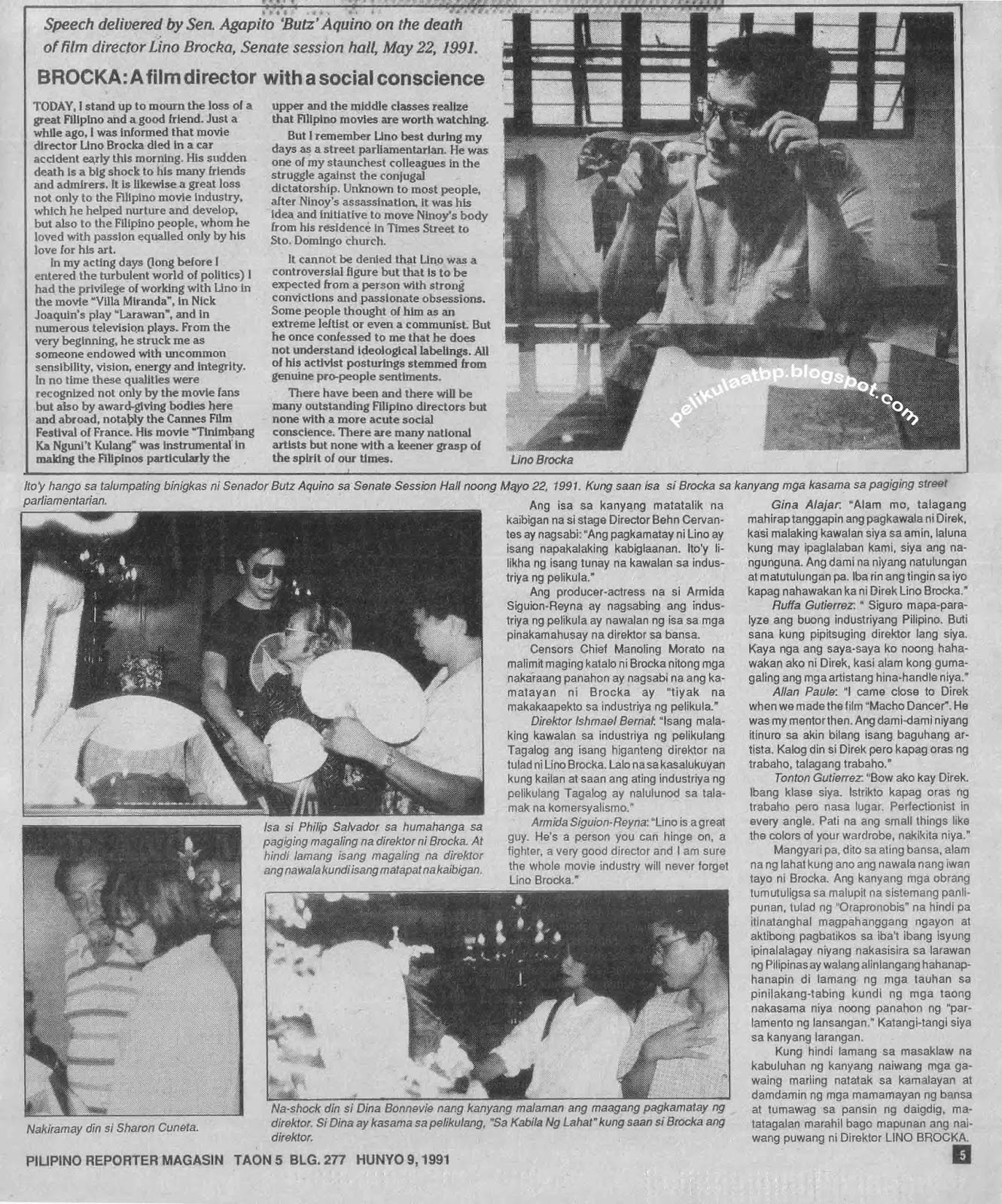 PELIKULA, ATBP.: DEATH OF LINO BROCKA (ni Julio F. Silverio, Pilipino ...