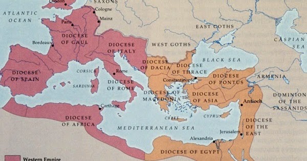 Map of Roman Empire 300 A.D