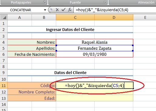 Aprendiendo Excel: Crear un código con funciones