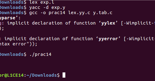 Gtu Ez: Create Yacc and Lex specification files to recognizes ...
