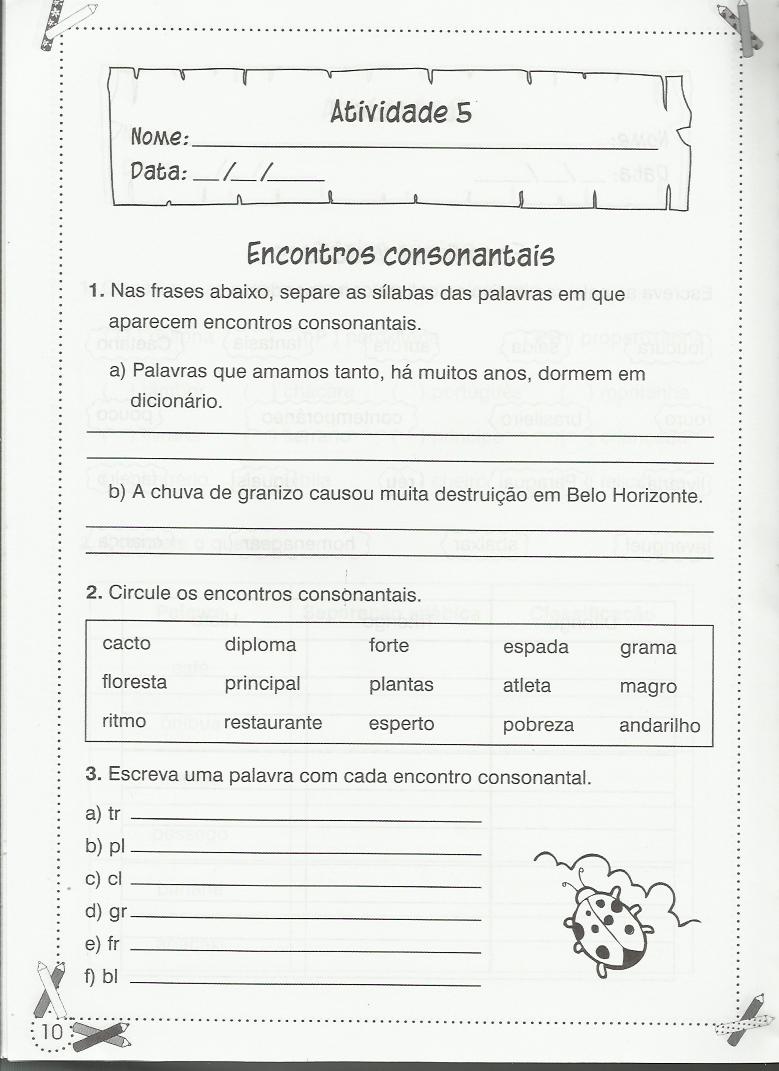 ADOLETÁ DO ABC: Atividades - encontro consonantal