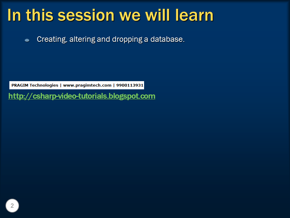 Sql Server Net And C Video Tutorial Part 2 Creating Altering And Dropping A Database