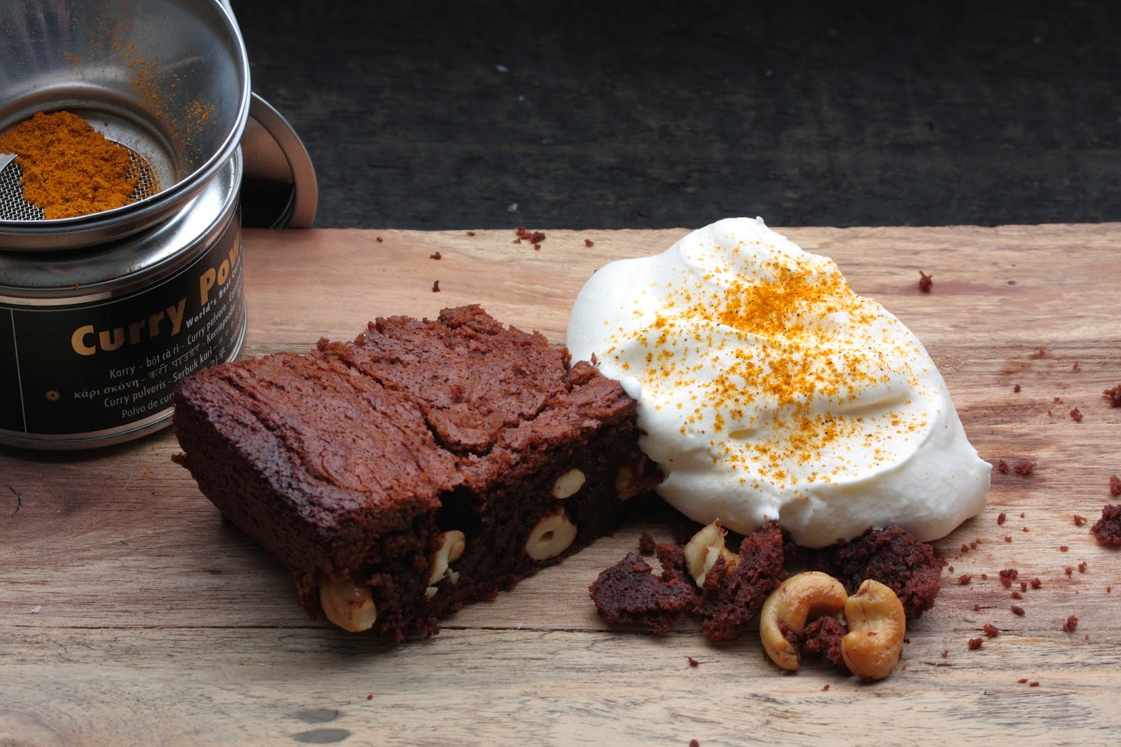 World's best curry powder project: Curry Brownie with Coconut Ice Cream