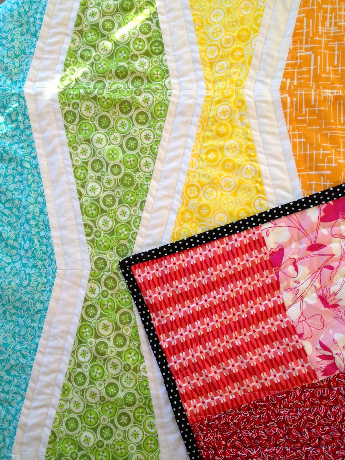 A Blue Sky Kind of Life: Rainbow Wave quilt: A finish!